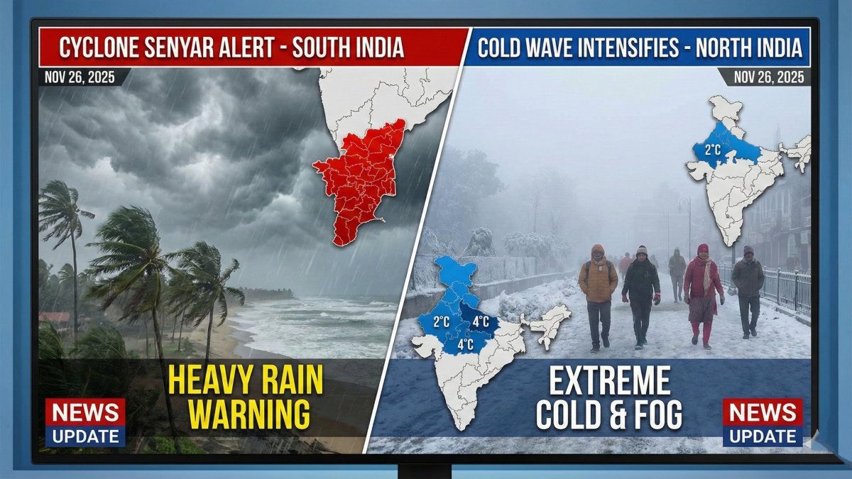 Cyclone Senyar alert, heavy rain warning for South India, cold wave to ...
